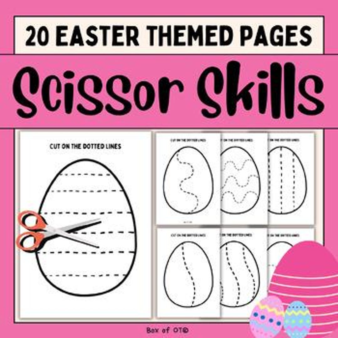 Spring & Easter Scissor Skills: 20 Pages, Easter Eggs, Fine Motor ...