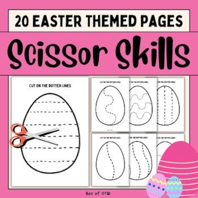 Spring & Easter Scissor Skills: 20 Pages, Easter Eggs, Fine Motor ...