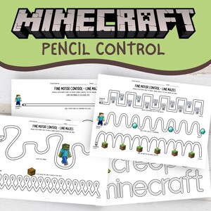 Fine Motor Activity Book MINECRAFT THEME | Develop Pencil Control ...