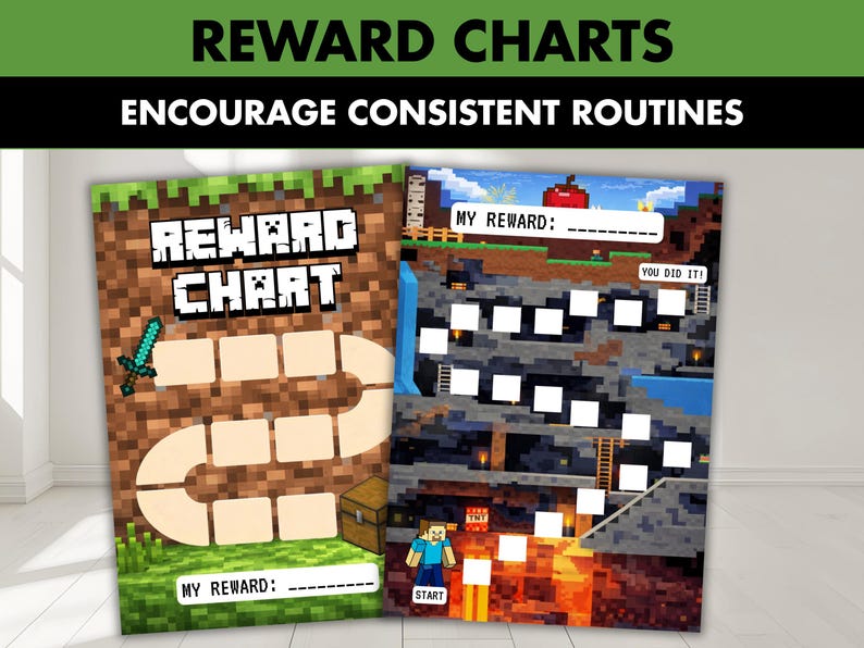 Minecraft Inspired Daily Routine Visual Schedules for ASD and ADHD ...