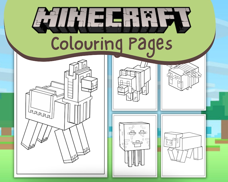 Printable Minecraft Themed Colouring Pages, Activity, Worksheet, Party ...