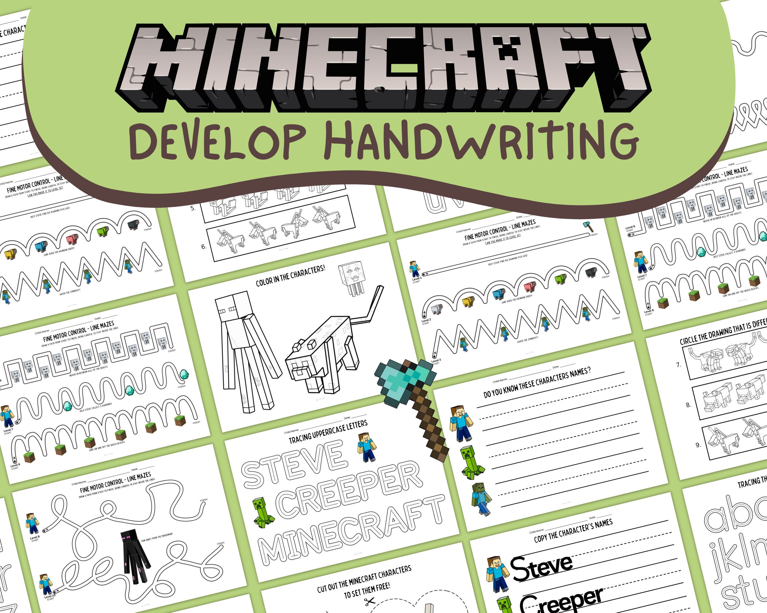 Fine Motor Activity Book MINECRAFT THEME | Develop Pencil Control ...