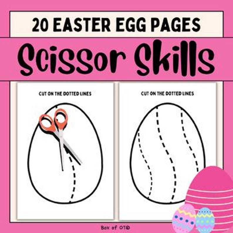 Spring & Easter Scissor Skills: 20 Pages, Easter Eggs, Fine Motor ...