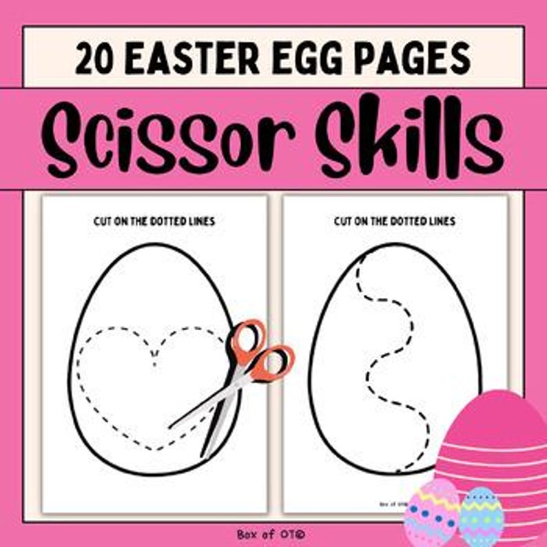 Spring & Easter Scissor Skills: 20 Pages, Easter Eggs, Fine Motor ...