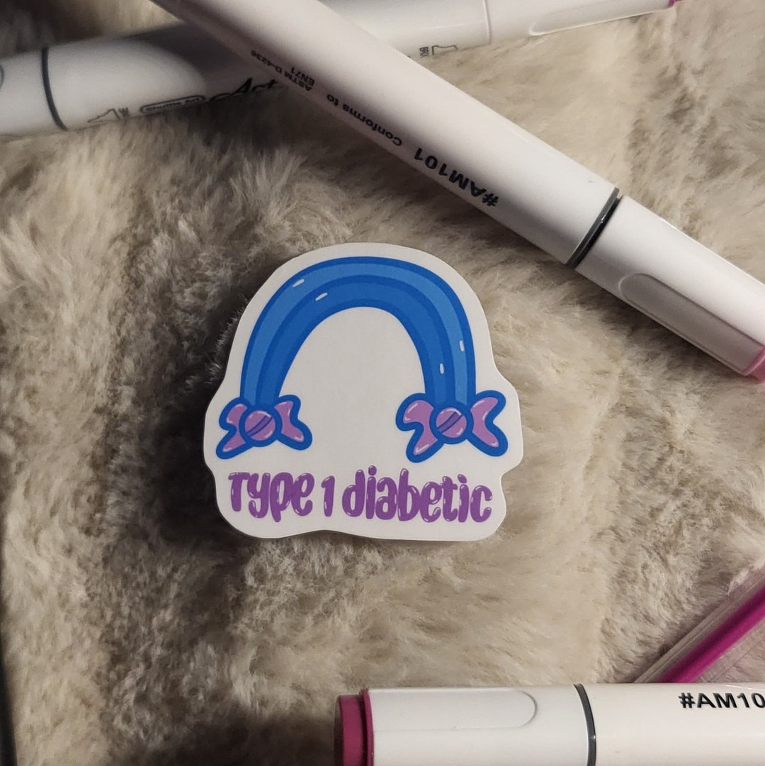 Rainbow Diabetes Sticker, Candy Rainbow Awareness Sticker, Type 1 ...