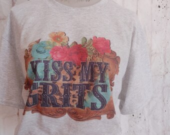 Kiss My Grits T Shirt - Etsy