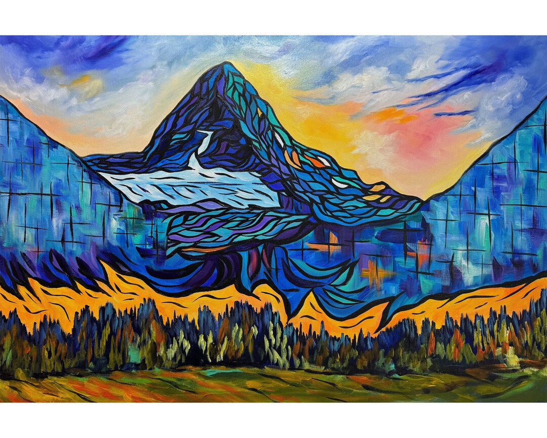 Original Painting of Mt. Assiniboine in the Beautiful Canadian Rockies ...