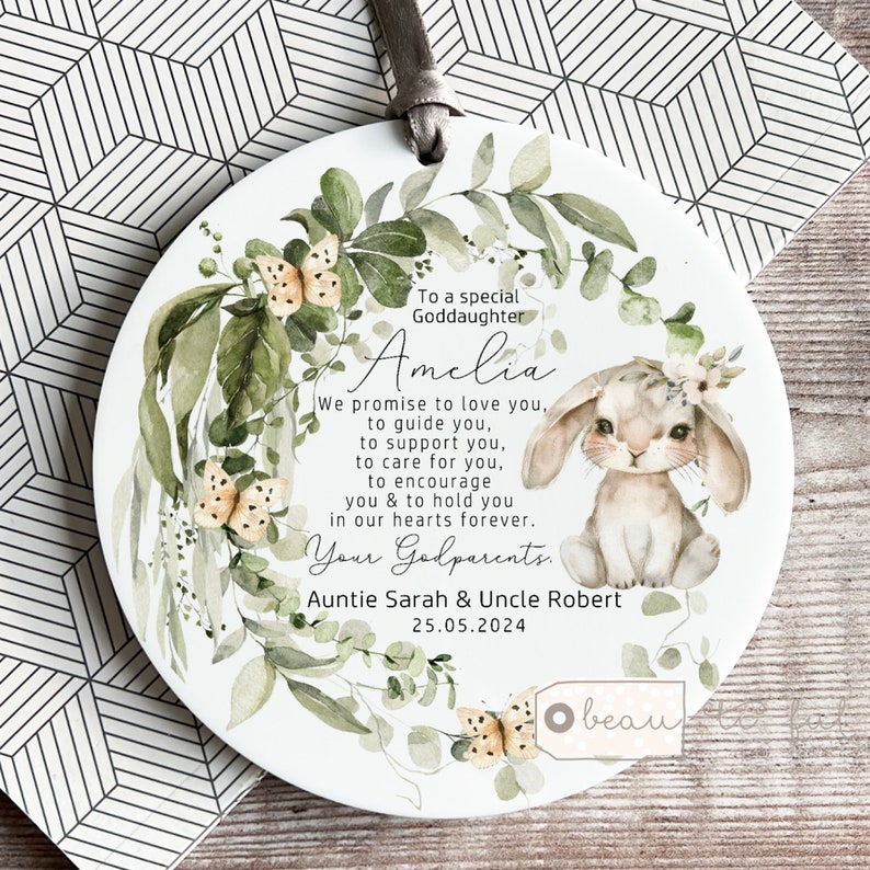 Personalised Promise to Godchild Christening Baptism Gift Baby Godson ...