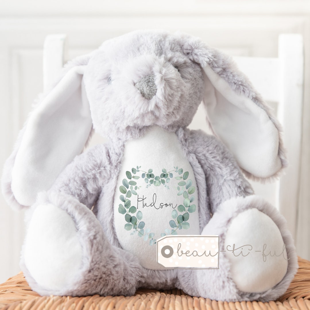 Personalised Baby Girl Boy Gift Bunny Rabbit Newborn New Baby Shower ...