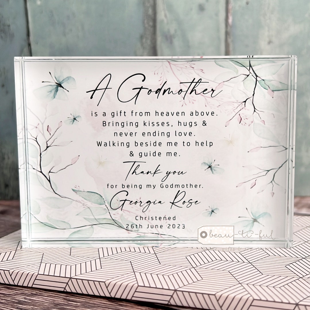 Personalised Godparents Thank You Gift Godmother Godfather Christening ...
