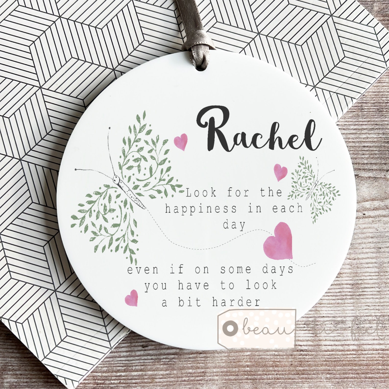Personalised Inspirational Motivational Gift Look for the Happiness ...