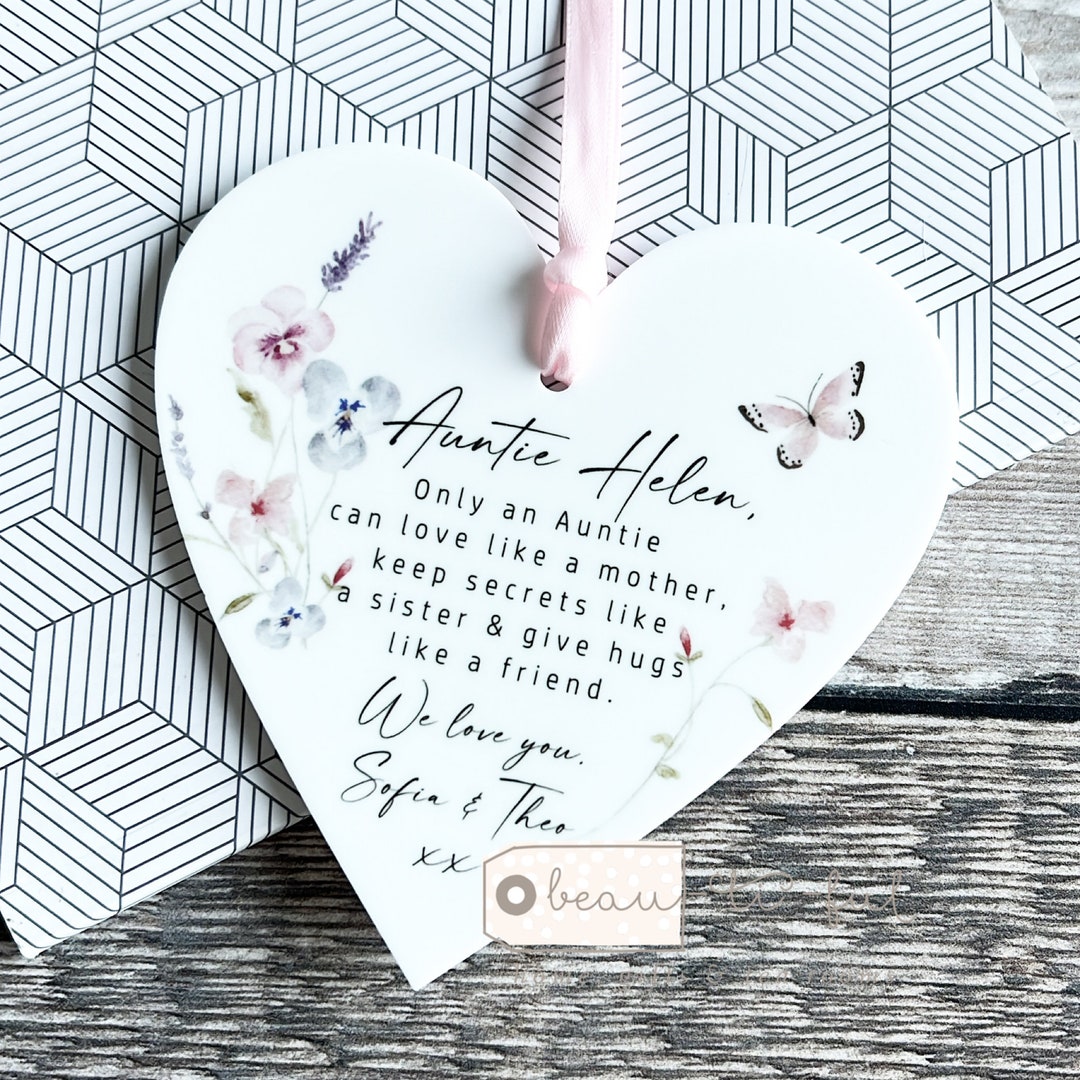 Personalised Auntie Aunty Gift Sentiment Gift Quote Wildflower Design ...