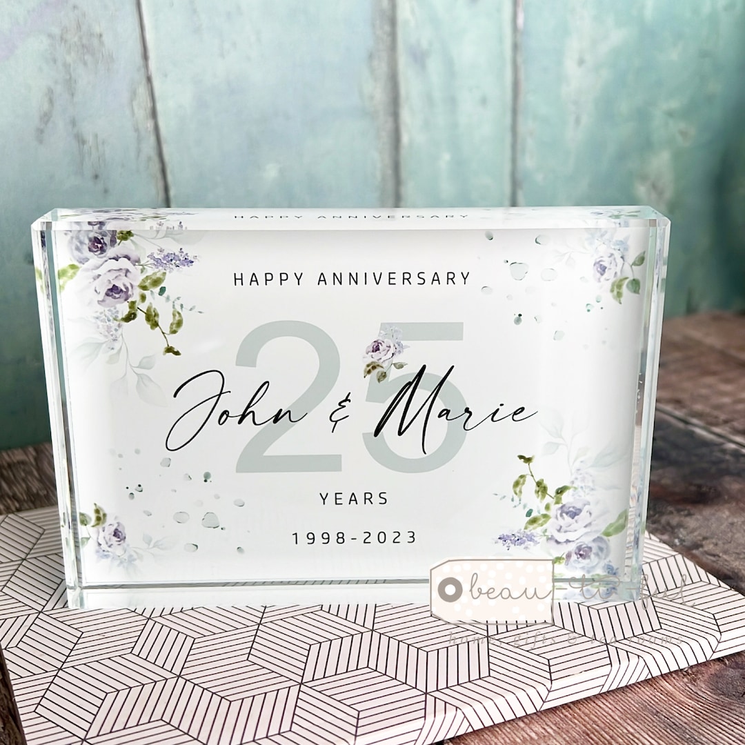 Personalised Wedding Anniversary Gift Mr & Mrs 25th 50th 1st 40th ...