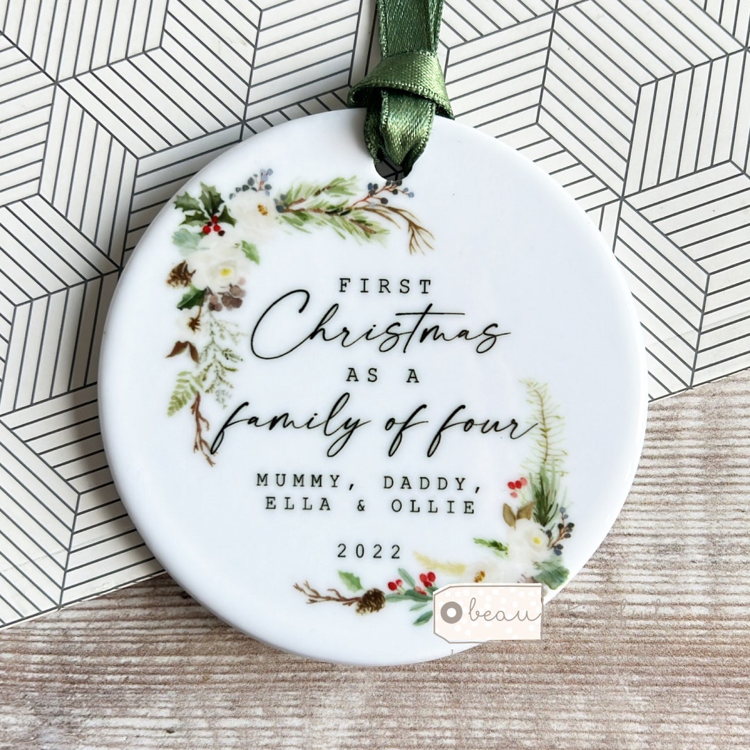 Personalised First Christmas as a Family of Four Mummy Daddy Mammy ...