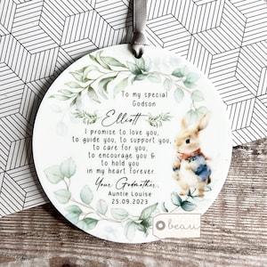 Personalised Promise to Godchild Christening Baptism Gift Baby Godson ...