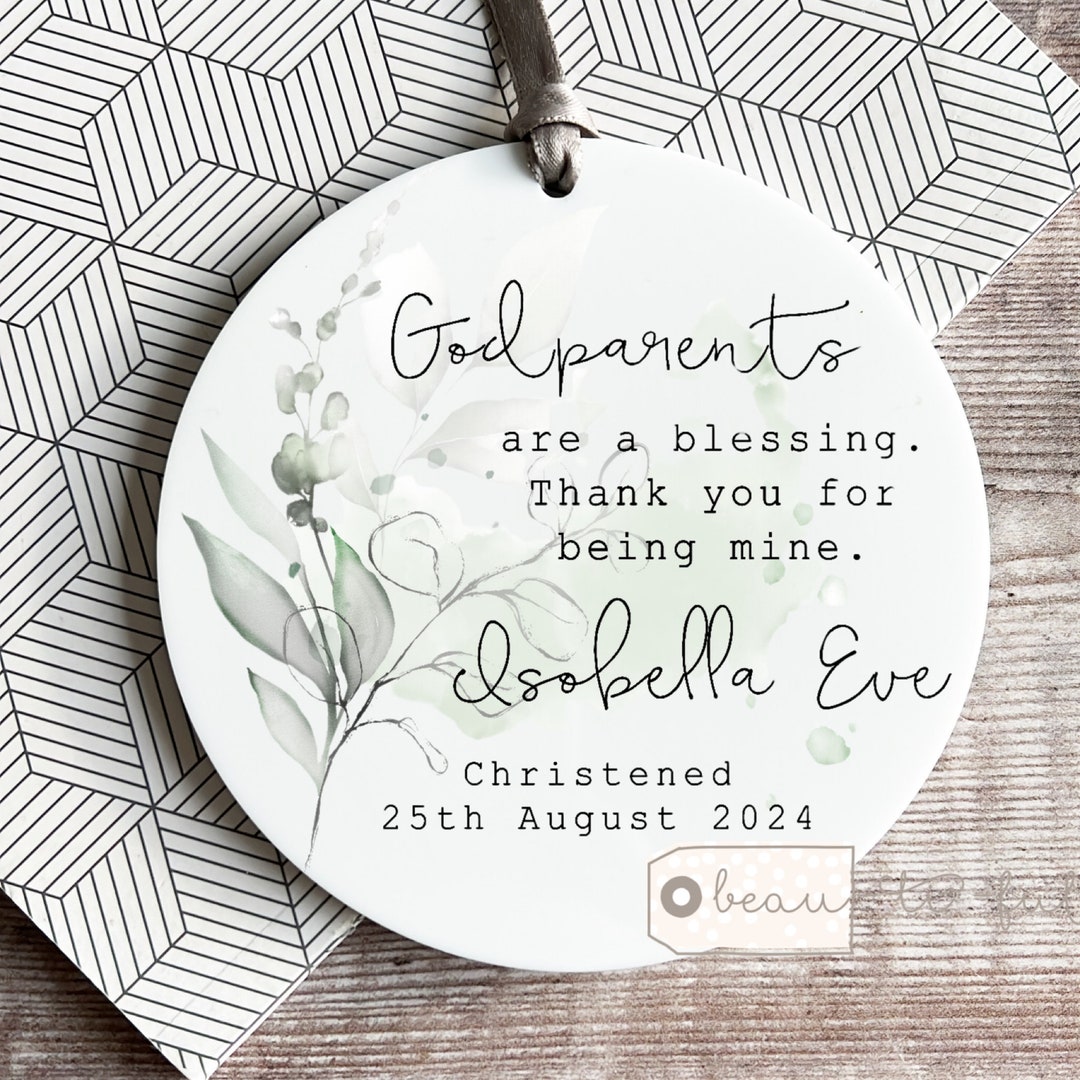 Personalised Thank You Godmother Godfather Godparents Gift Christening ...
