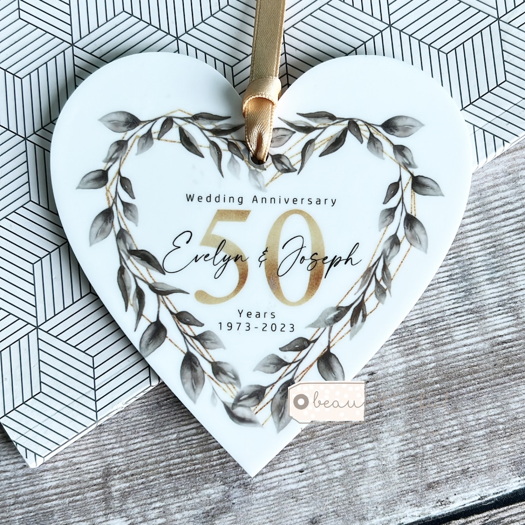 Personalised Wedding Anniversary Names Mr & Mrs 25th 50th 1st 40th 35th ...