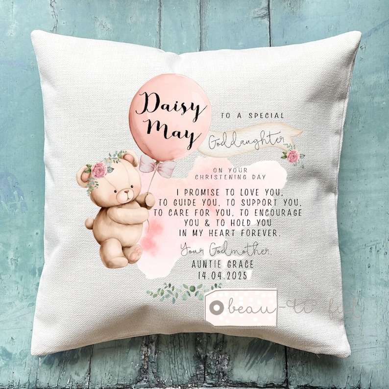 Personalised Promise to Godchild Christening Baptism Gift Baby Godson ...