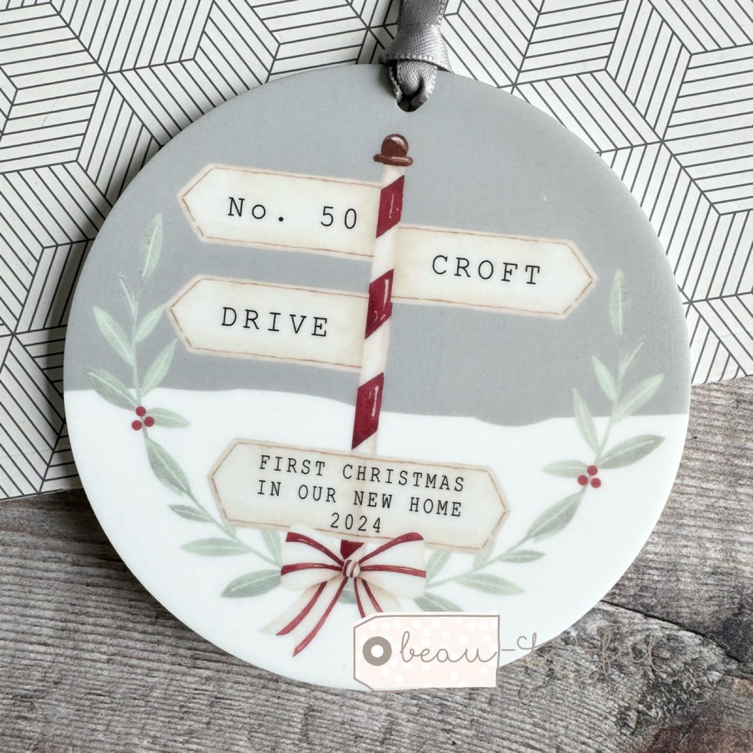 Personalised New Home Gift Christmas Gift First Christmas at Address ...