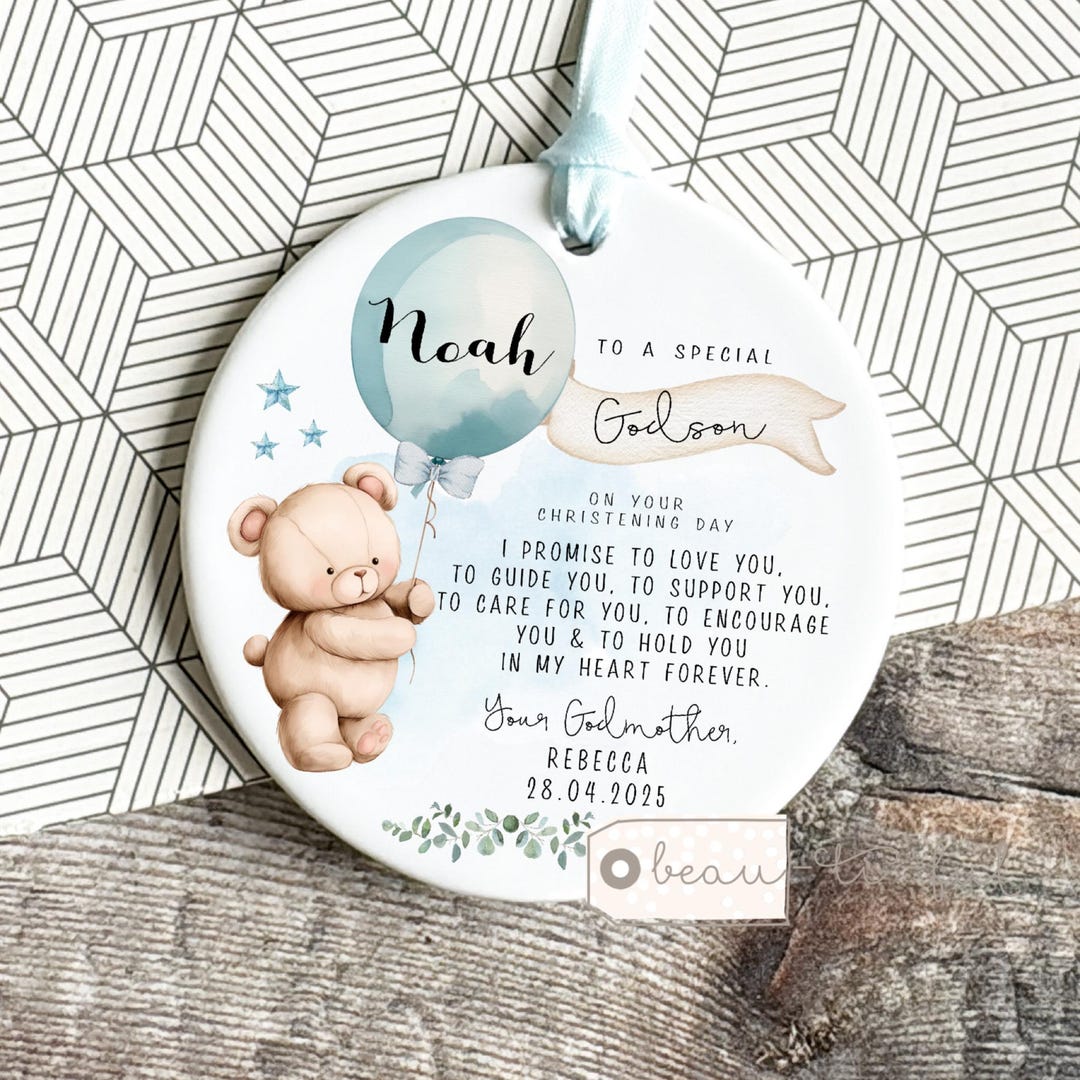 Personalised Promise to Godchild Christening Baptism Gift Baby Godson ...