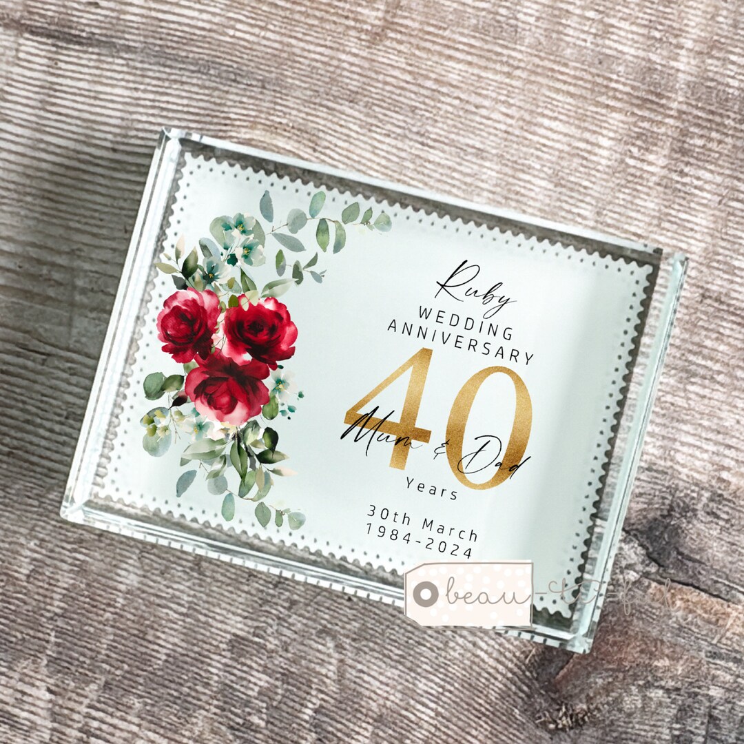 Personalised Wedding Anniversary Gift Names Mr & Mrs 25th 50th 1st 40th ...