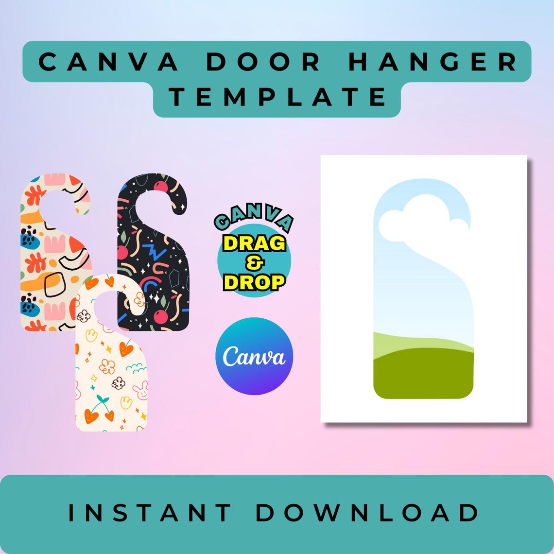 Canva Door Hanger Template, Design Your Own Frame, Easy Drag and Drop ...