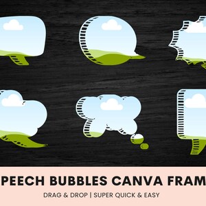 Hand Drawn Speech Bubbles Canva Frame Template, Design Your Own Love ...