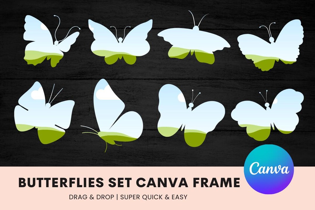 Butterflies Frame Theme Template, Design Your Own Frame, Easy Drag and ...