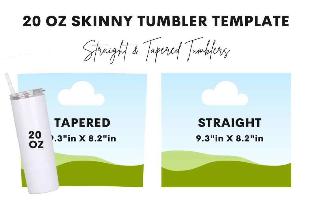 20oz Skinny Tumbler Template, Straight Tapered, Sublimation, Canva ...