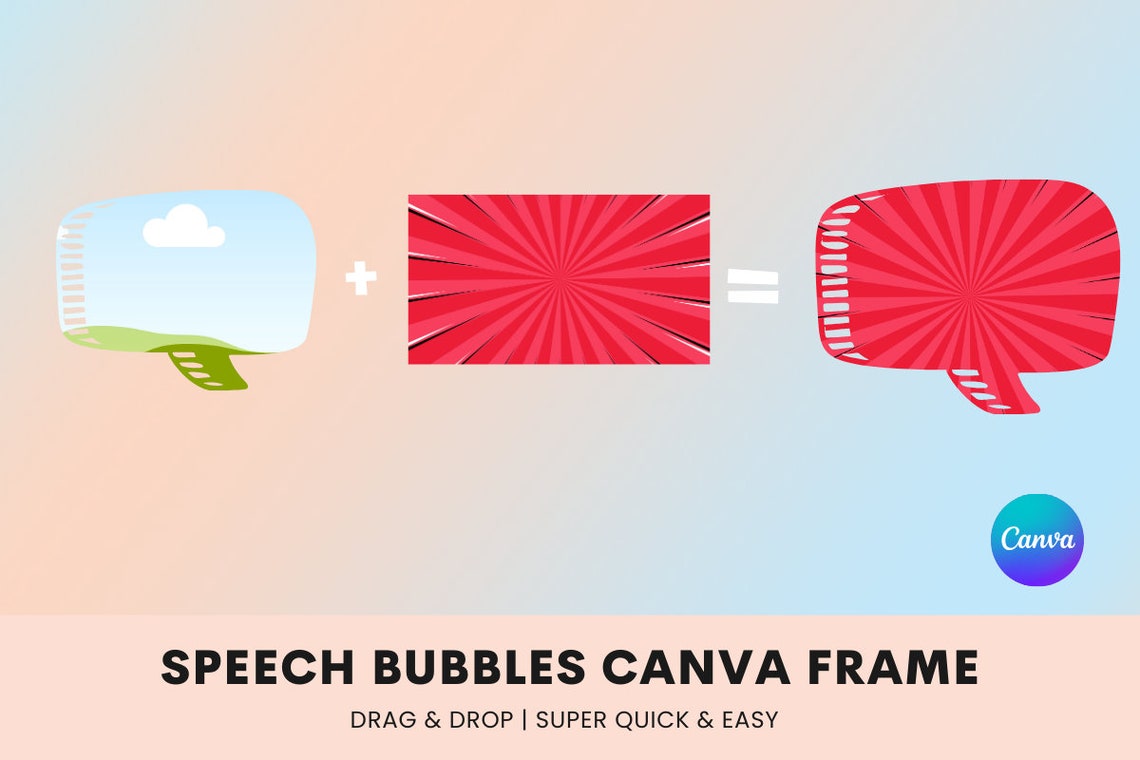 Hand Drawn Speech Bubbles Canva Frame Template, Design Your Own Love ...