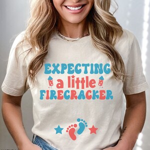 Expecting A Little Firecracker,4th of July Pregnancy Shirt,patriotic ...