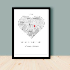 Editable ‘where We Met’ Picture | Custom Digital Map & Photo ...