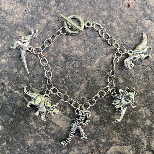 Dinosaur Bracelet. Paleontology Charm Bracelet. Dinosaur Lover - Etsy