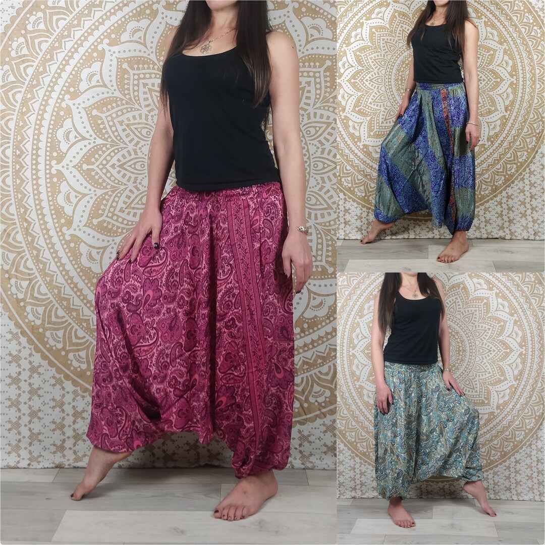 Gangi 3 in 1 Pants in Indian Silk. Harem Pants / Combi / Loose and ...