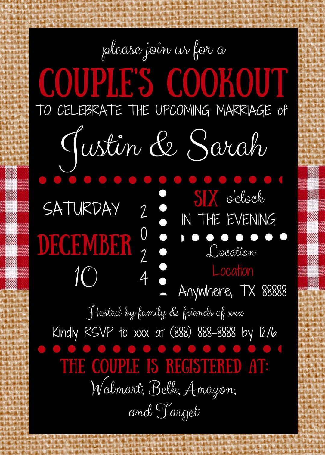 Couple's Cookout Shower Invitation - Etsy