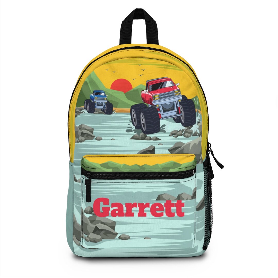 Monster Truck Backpack, Back Pack for Kids, Backpack Boys Personalize ...