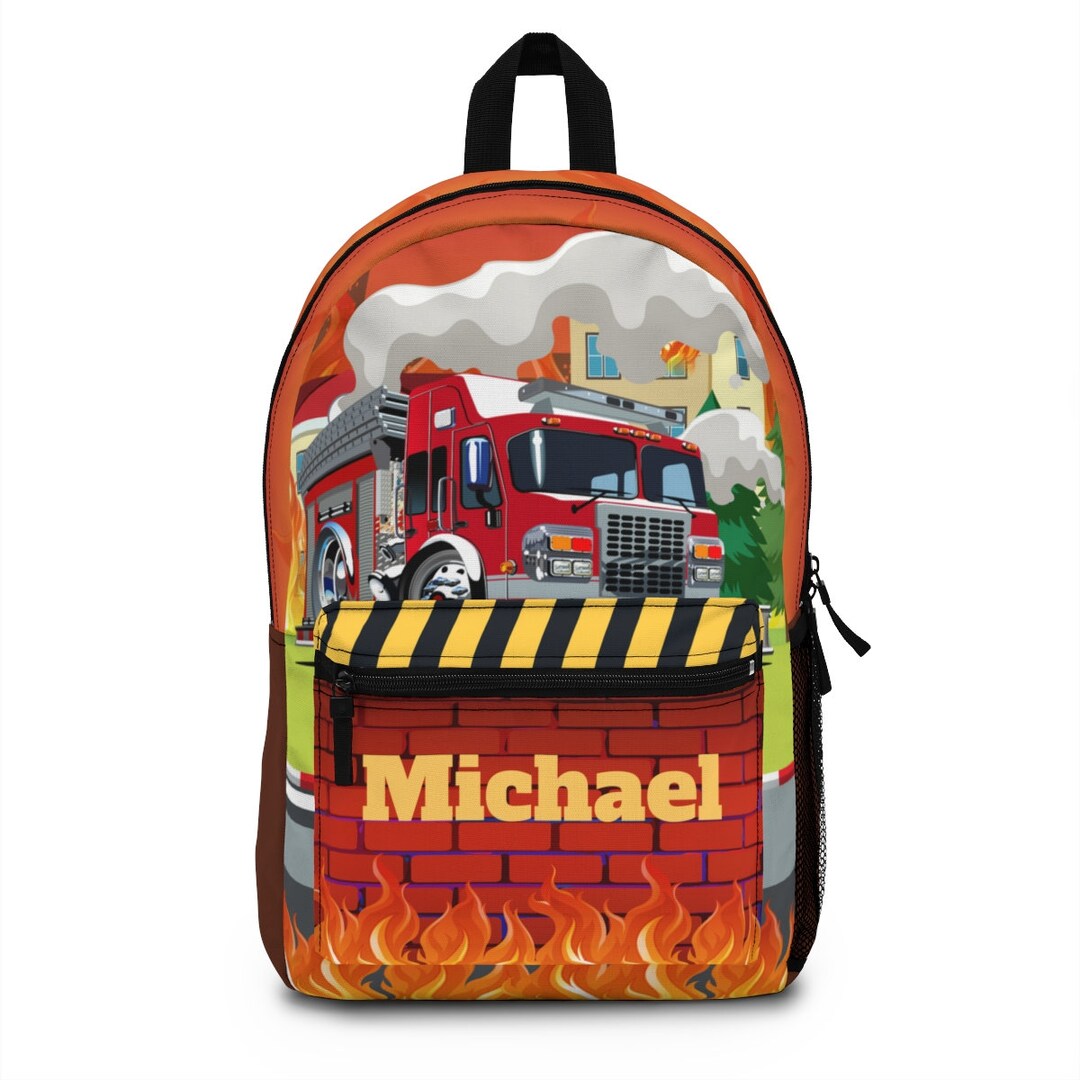 Fire Truck Backpack, Back Pack for Kids, Backpack Boys Personalize ...
