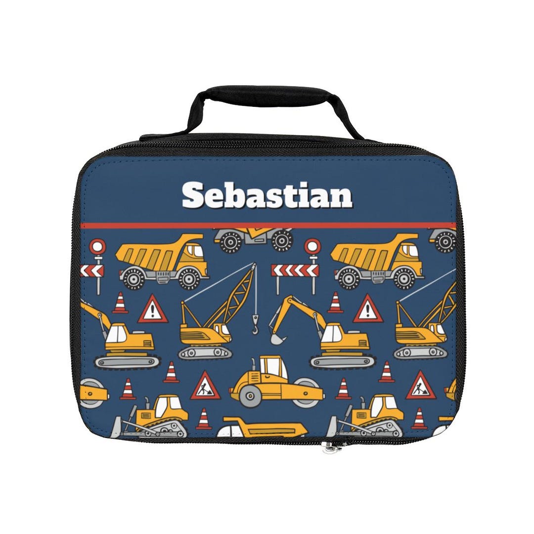 Personalized Lunch Box for Kid, Insulated Construction Truck Lunch Bag ...