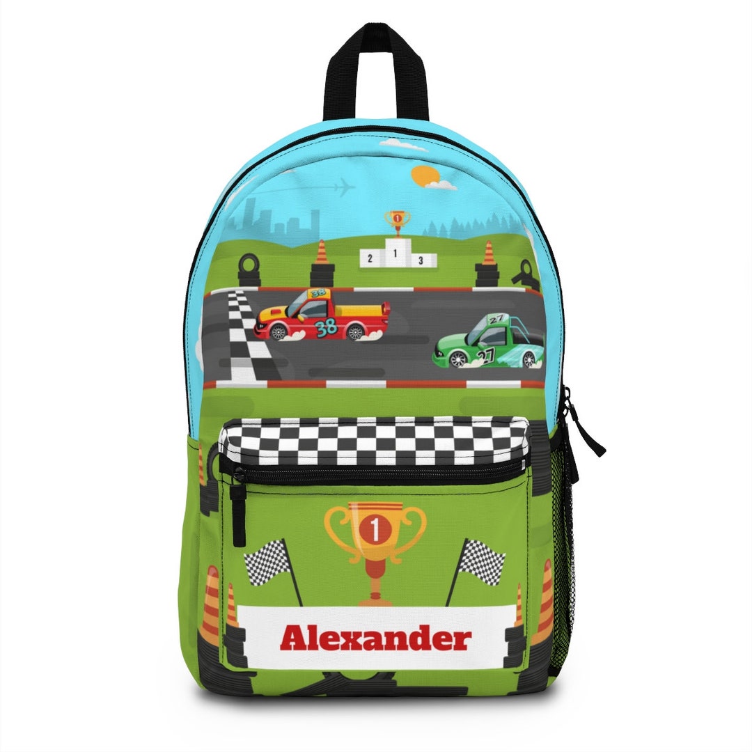 Race Car Book Bag, Backpack Boys Personalize, Toddler Backpack, School ...