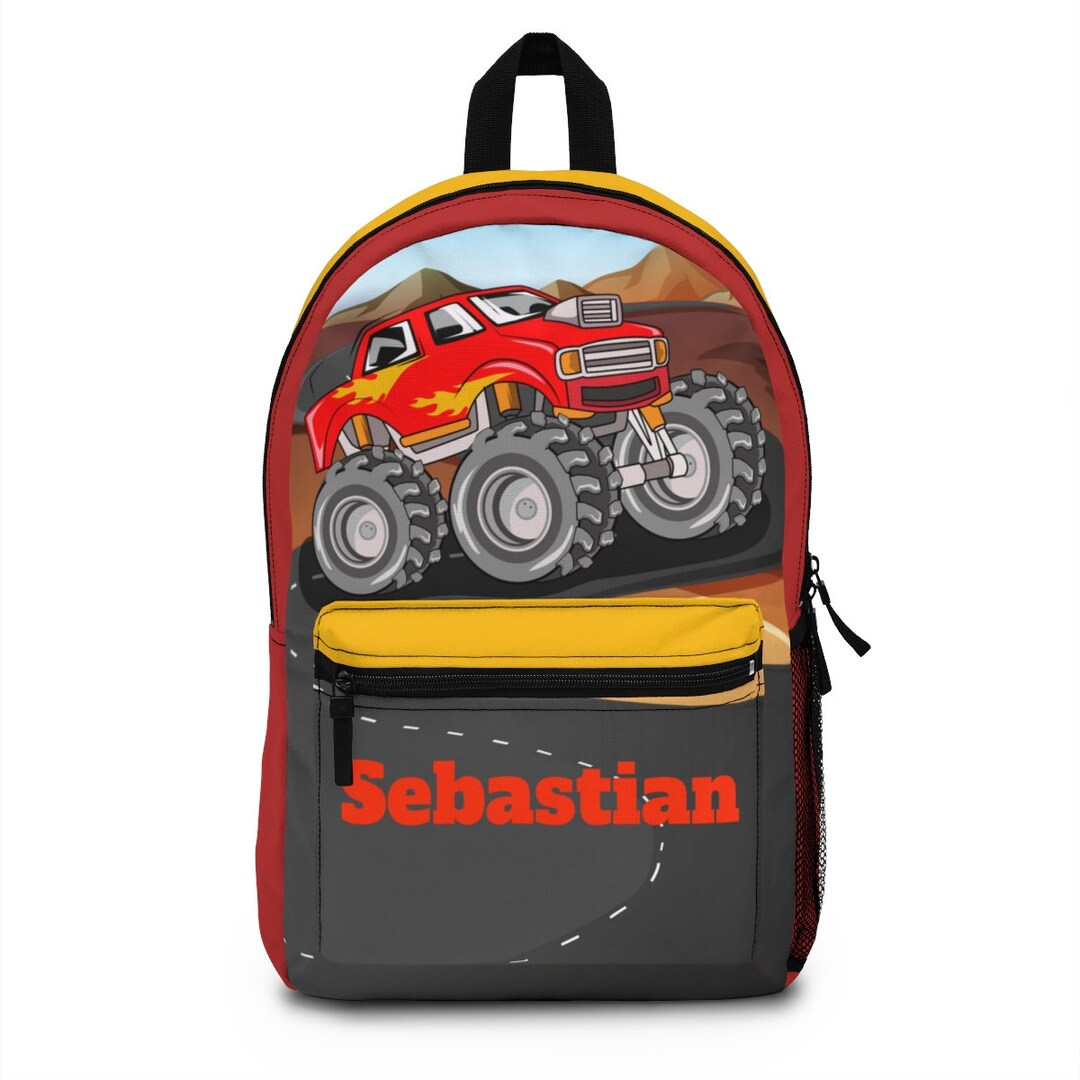 Monster Truck Backpack, Back Pack for Kids, Backpack Boys Personalize ...