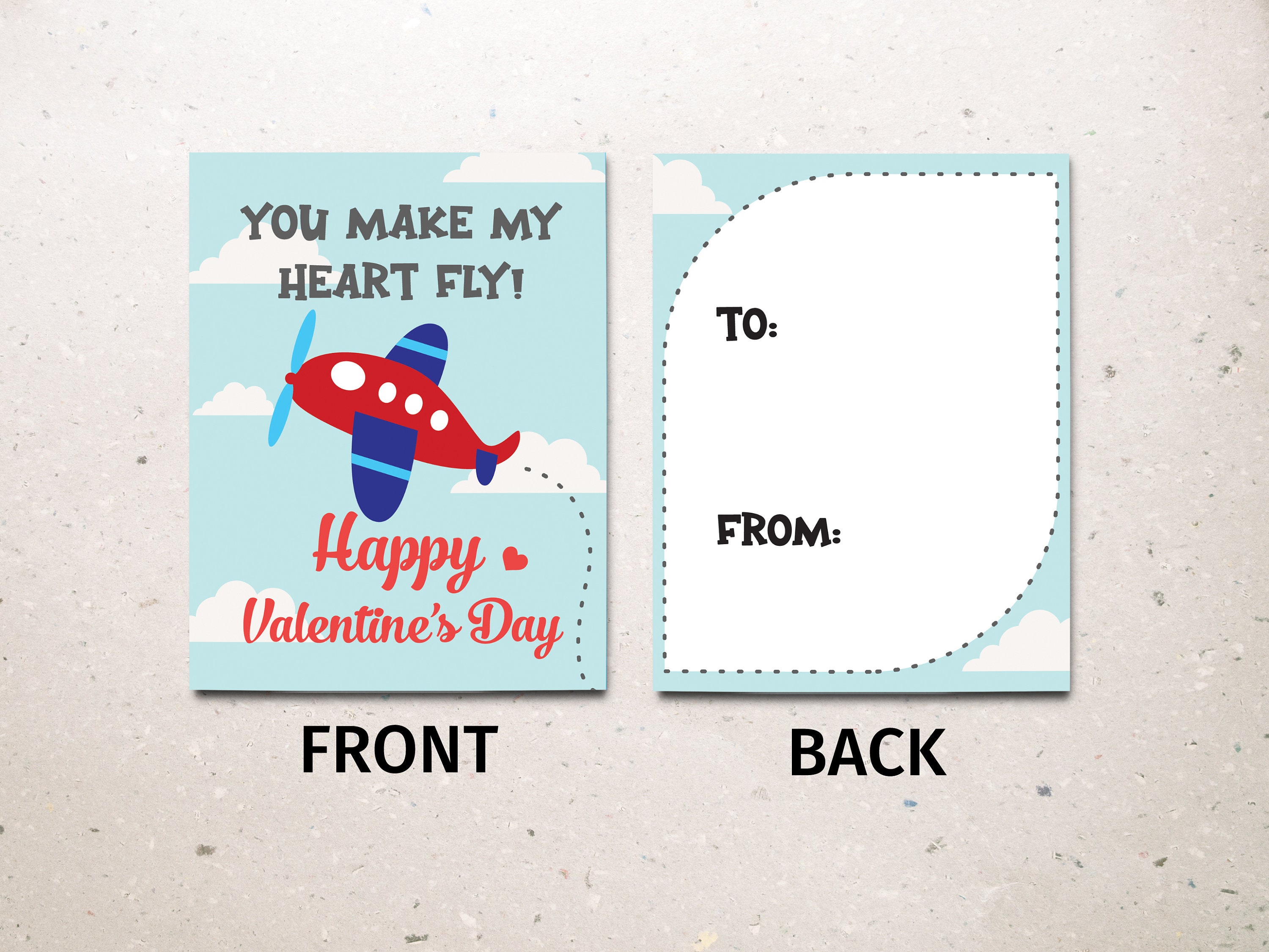 Valentines Cards for Kids, 25 Cards for School, Airplane Valentine's ...