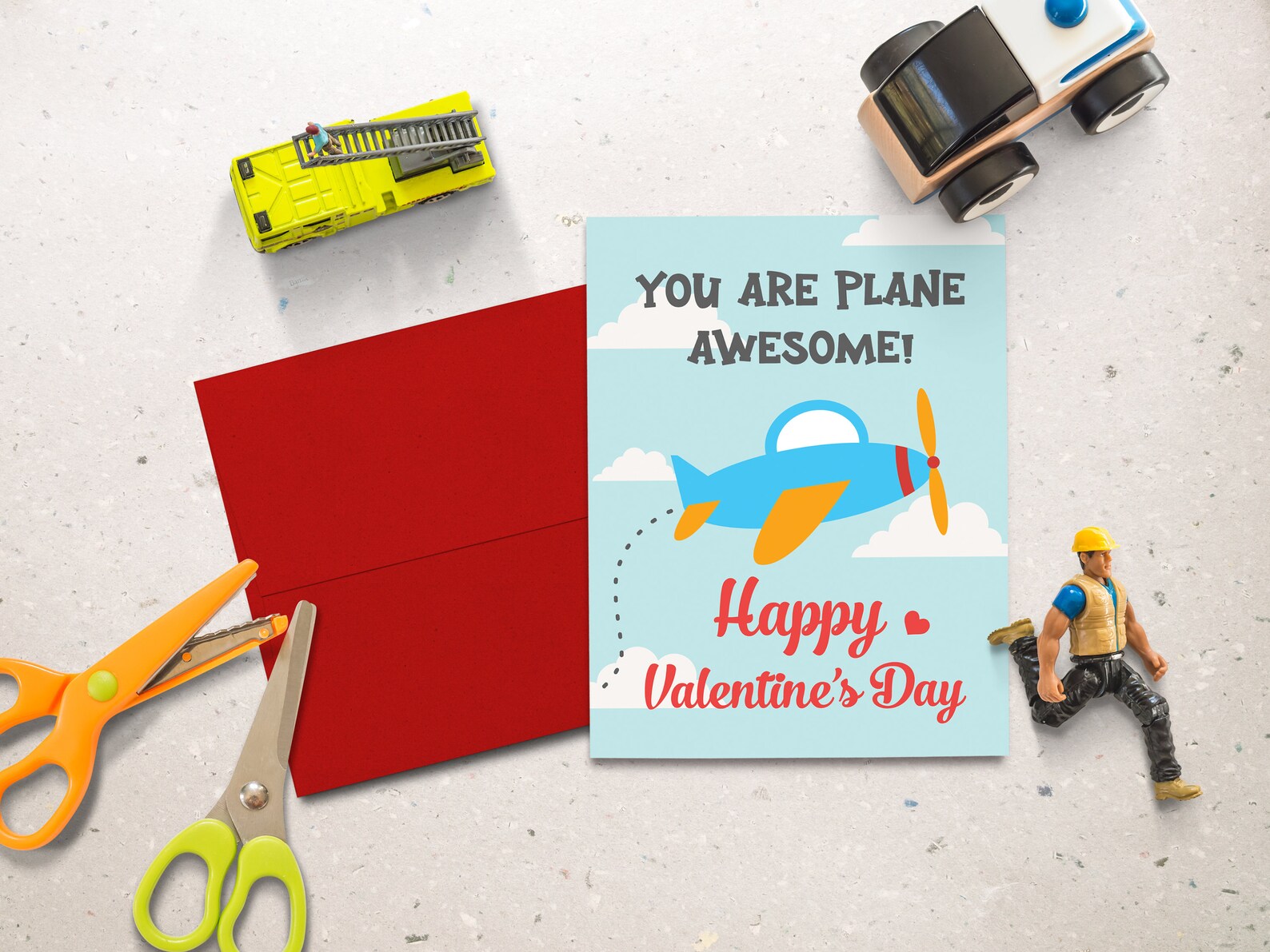 Valentines Cards for Kids, 25 Cards for School, Airplane Valentine's ...