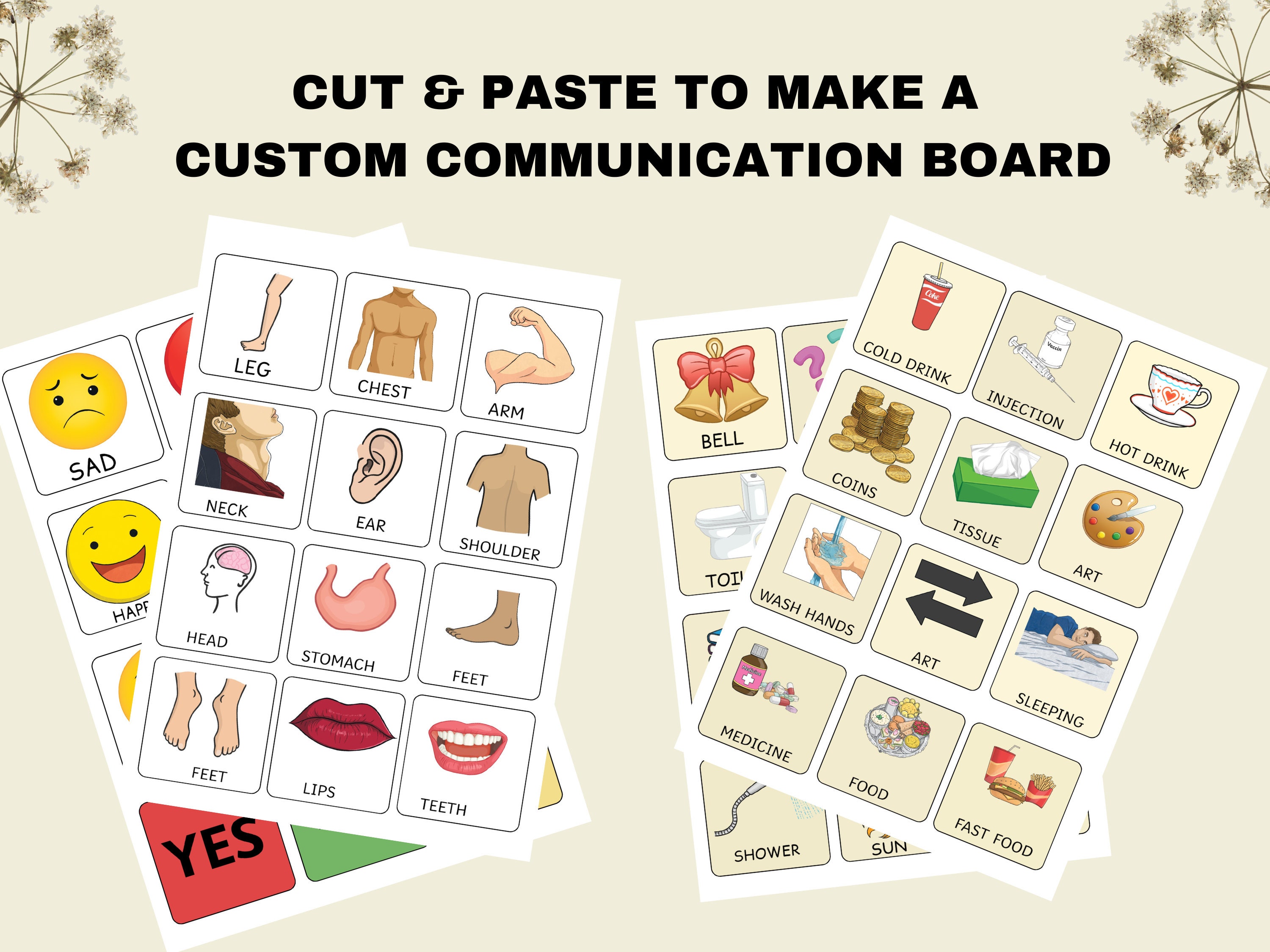 Communication Cards for Seniors, Printable Pecs Communication Cards ...