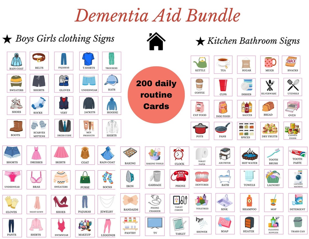 Daily Routine Cards for Dementia, Printable Dementia Aid, Dementia Aid ...