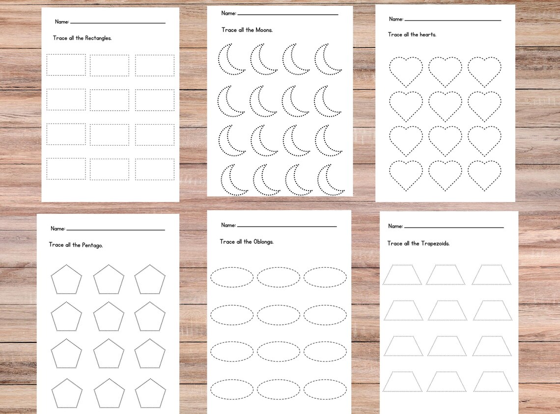 Preschool Shape Tracing, Basic Shape Tracing, Shape Tracing Worksheets ...