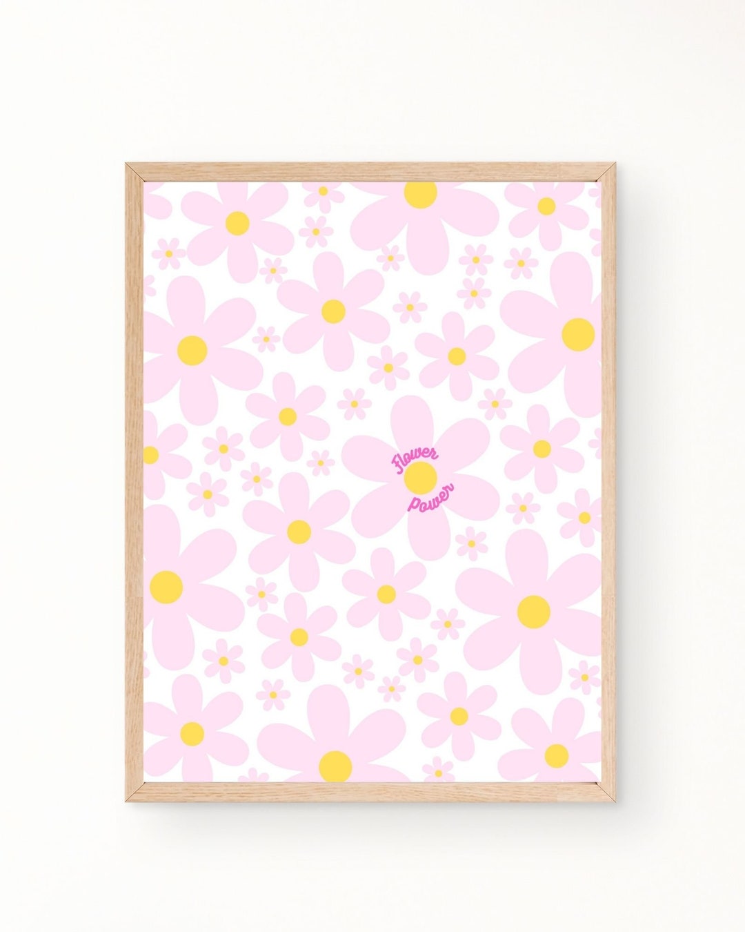 Retro Flower Wall Art, Flower Power, Printable Flower Art, Printable ...