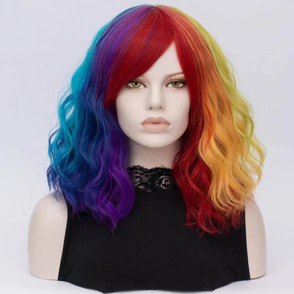 Rainbow Wig - Etsy