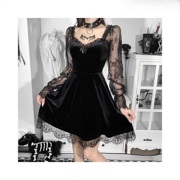 Gothic Lace Dress - Etsy