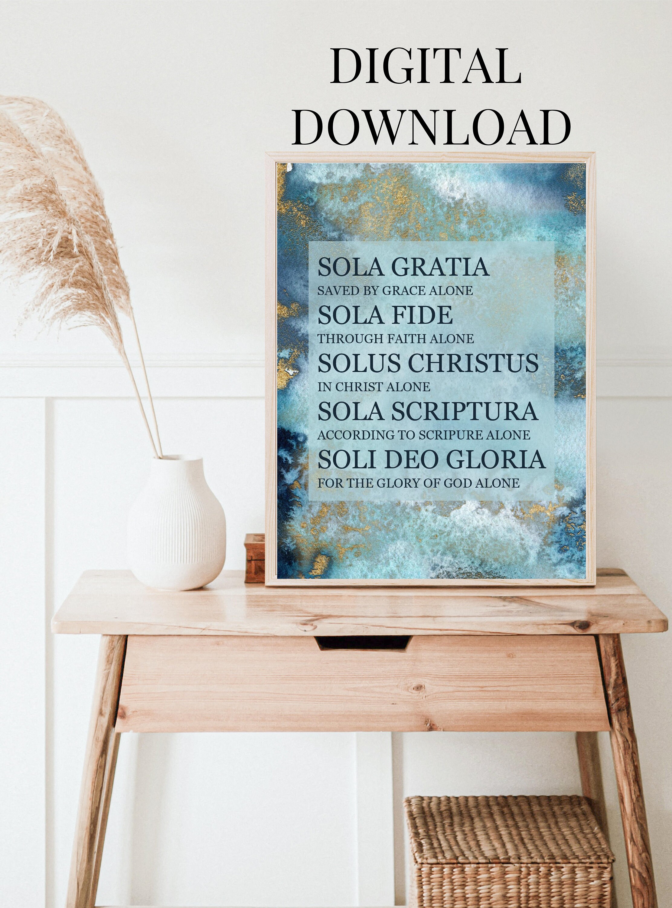 5 Solas Printable Reformed Artwork Christian Decor for Home - Etsy