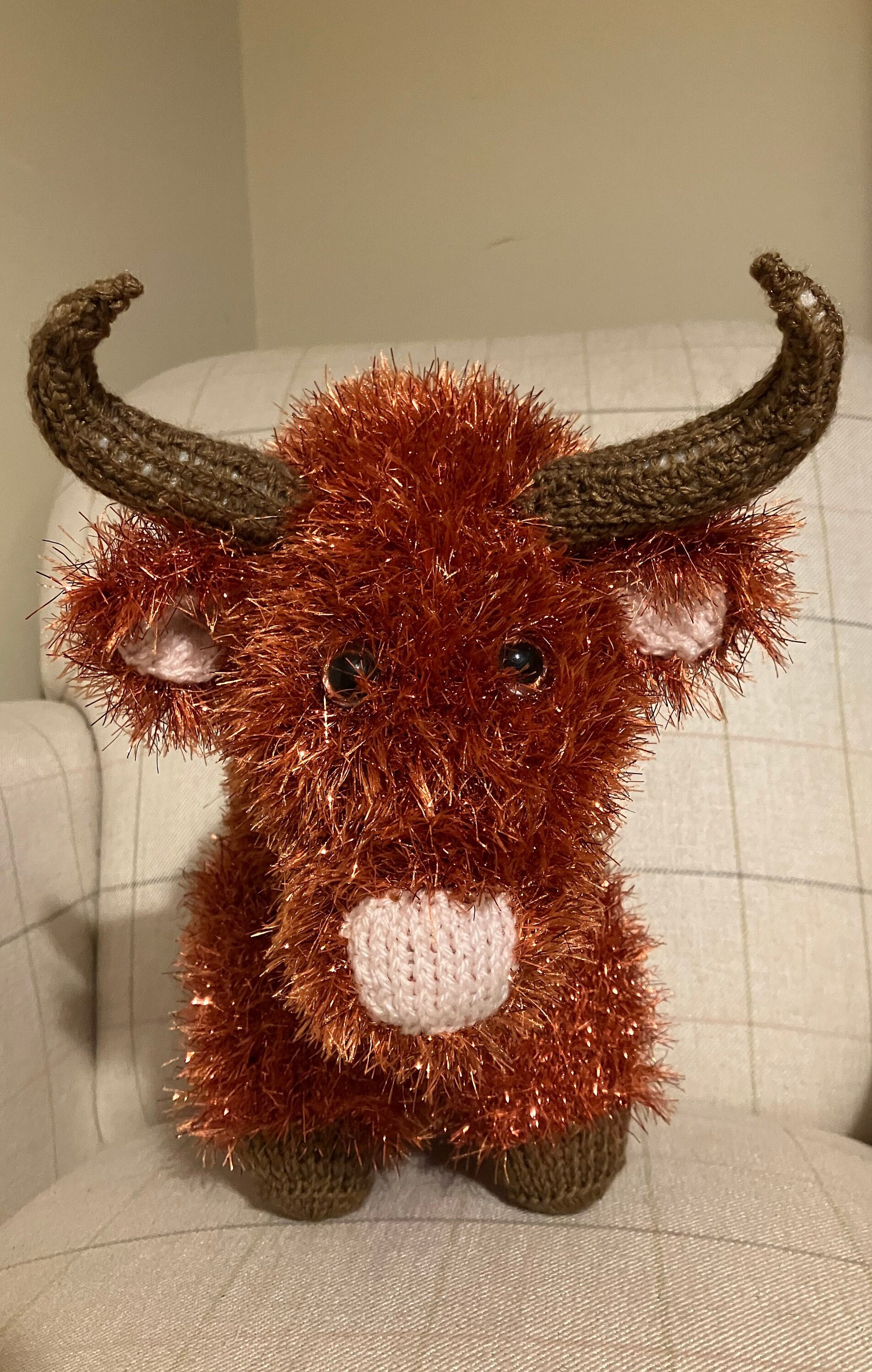Knitted Highland Cow Toy - Etsy